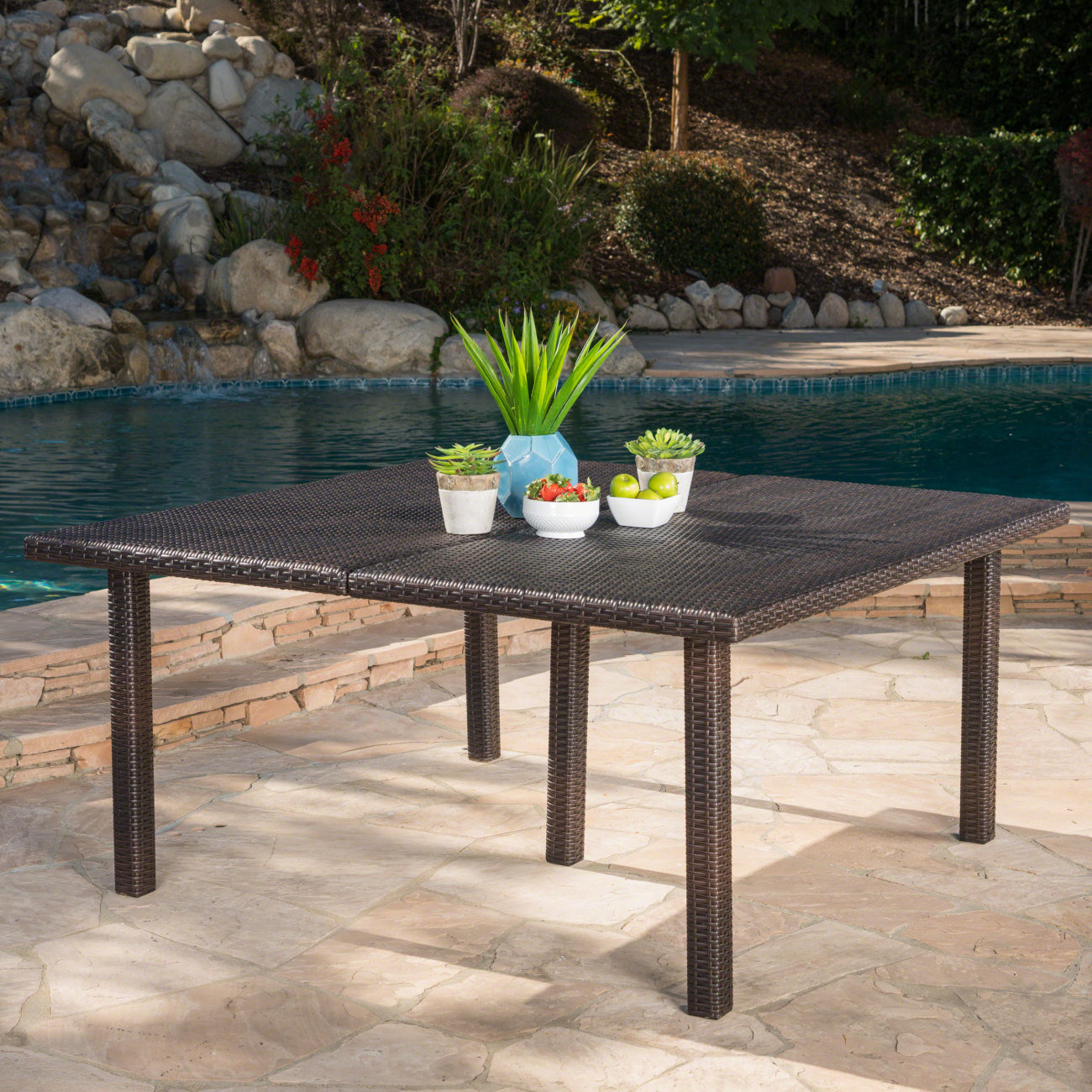 Dakota Fields Fiona 64" Square Dining Table, Outdoor Table Patio Table Outdoor Coffee Table ...